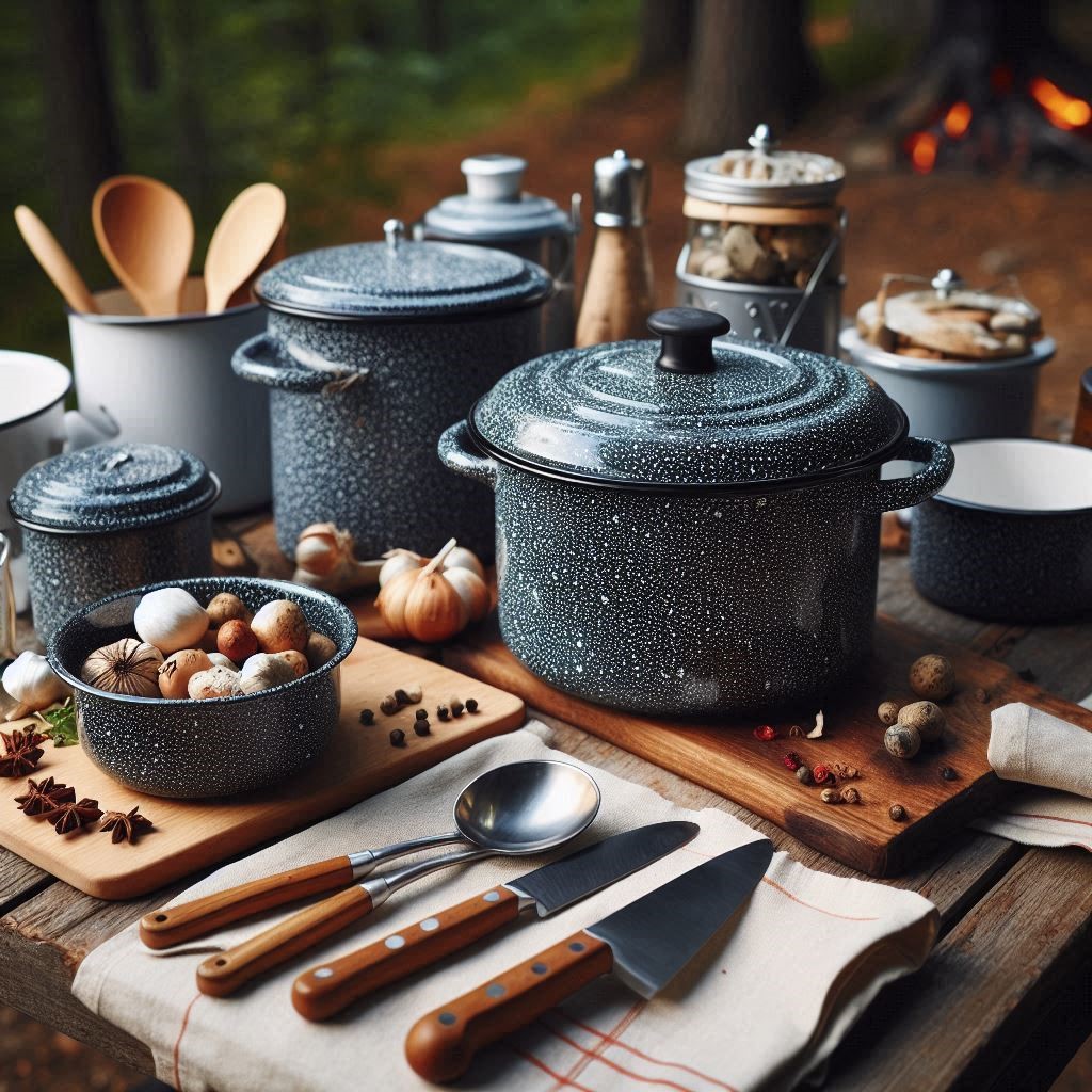 Enamel Camping Cookware for Outdoor Adventures - Camping Hub Central